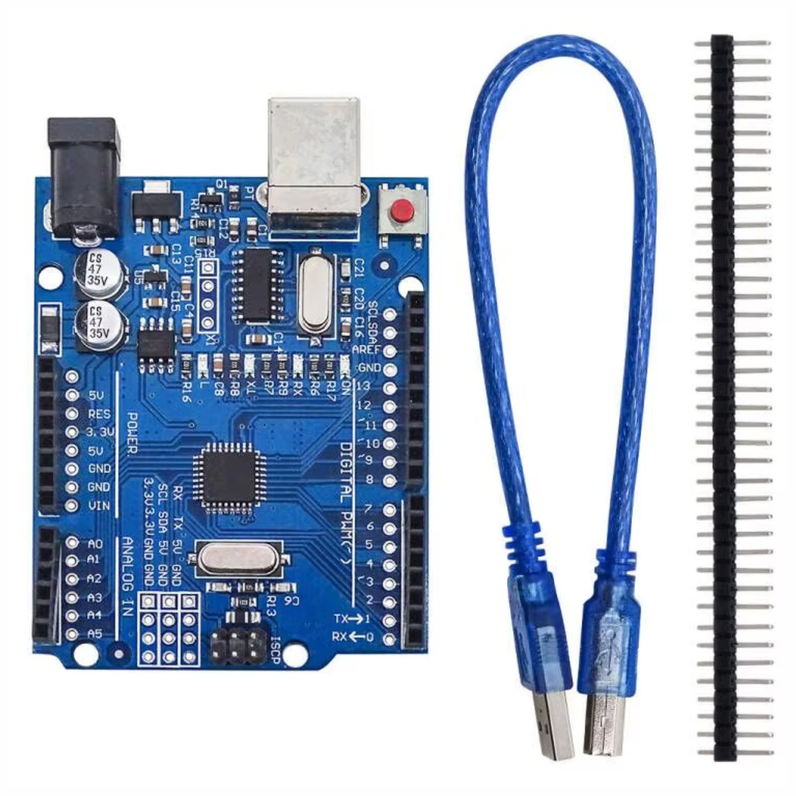 Placa de Desarrollo Arduino R3 Atmega128p con Cable USB y Cabezal de ...